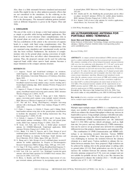 Pdf An Ultrawideband Antenna For Portable Mimo Terminals
