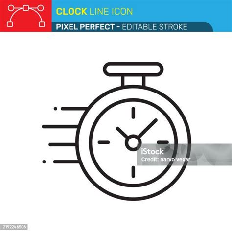 시계 아이콘 스톱워치 디자인 스피드 라인 미니멀리스트 흑백 원형 모양 시간 개념 편집 가능한 획 픽셀 퍼펙트 라인 아트 간단한 아이콘 디지털 Ui 요소 픽셀 퍼펙트 편집
