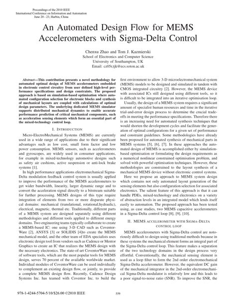 (PDF) An automated design flow for MEMS accelerometers with Sigma-Delta control