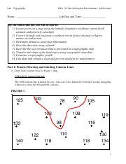Lab Topo Maps 2019 F Pdf Lab Topography GSci 121 Our Geological Environment All Sections