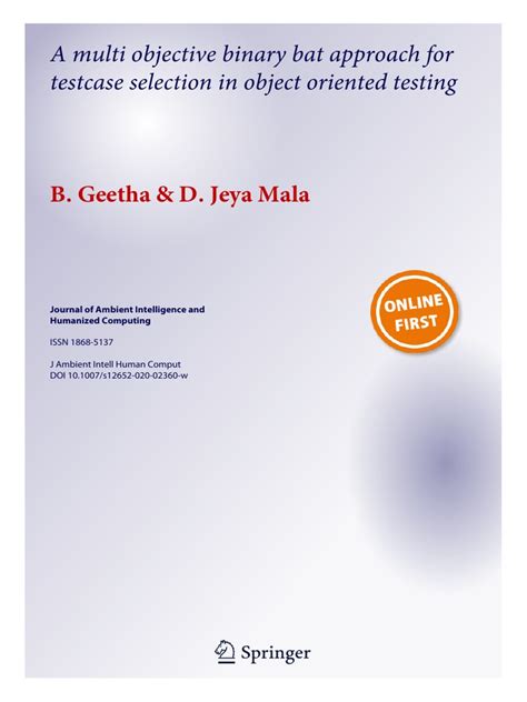 A Multi Objective Binary Bat Approach For Testcase Selection In Object