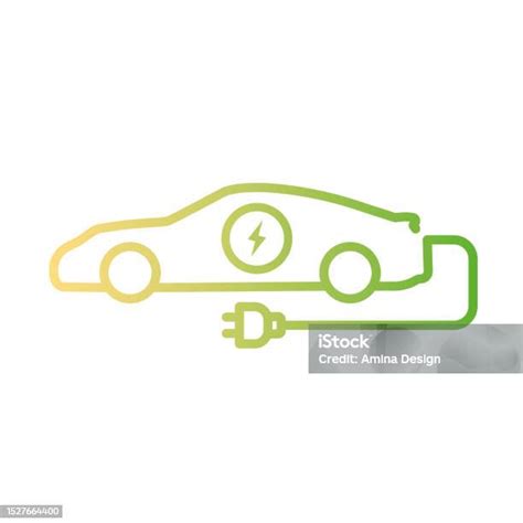 전기 자동차 아이콘입니다 하이브리드 차량 픽토그램 라인 전기 자동차 The Nature Conservancy에 대한 스톡 벡터
