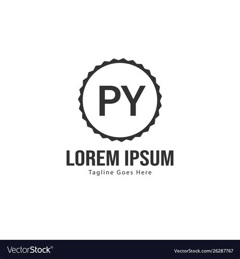 initial py logo template with modern frame vector image