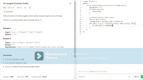 Leetcode 14 Longest Common Prefix Cc Problem For Interview Whitecoding Longest Common