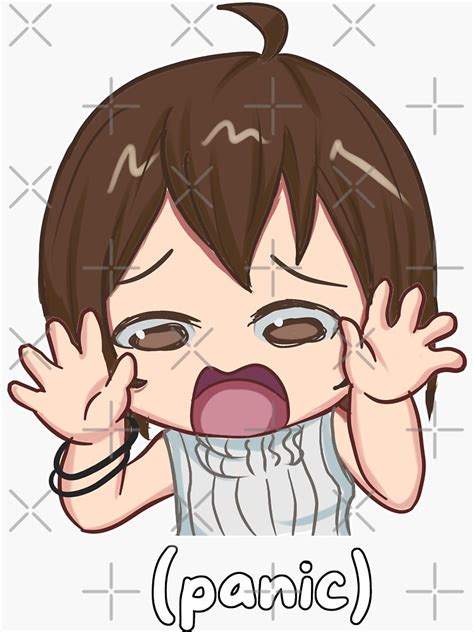 Anime Chibi Panic Funny Manga Emote Sticker For Sale By Bbmarioni Redbubble