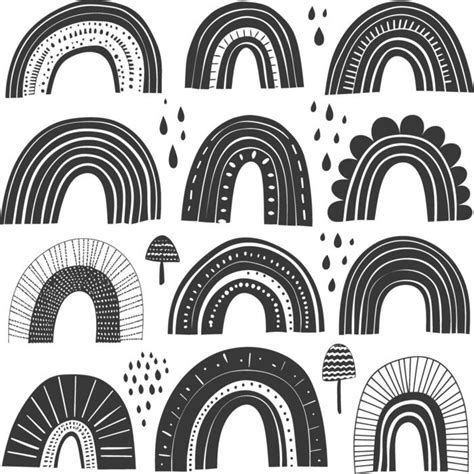 Rainbow Black And White Vector Art Icons And Graphics For Free Download