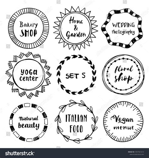 Sketch Framestylish Set Round Frames Examples Stock Vector Royalty Free 1057561313 Shutterstock
