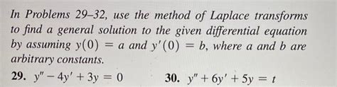 Solved In Problems Use The Method Of Laplace Chegg
