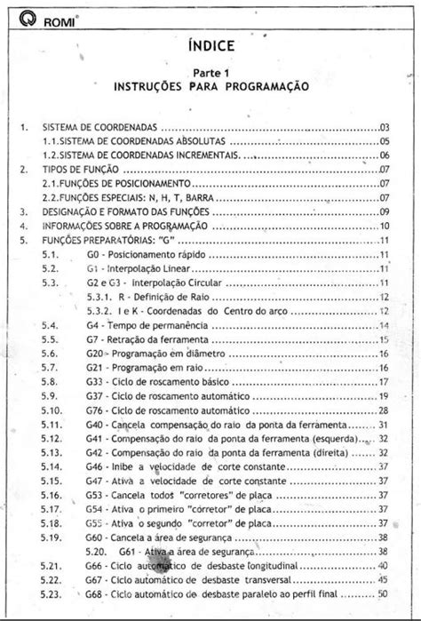 manual de programações romi cnc mach 9