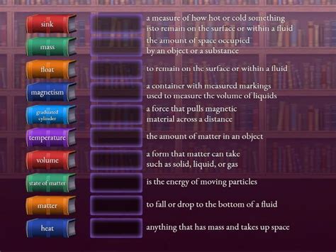 Properties Of Matter 4th 5th Grade Science Match Up