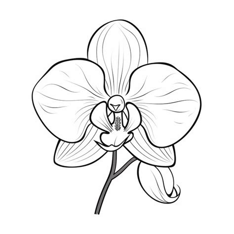 Premium Ai Image A Drawing Of A Flower With A Stem And A Flower Bud