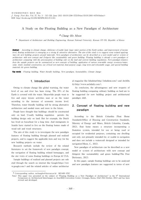 PDF A Study On The Floating Building As A New Paradigm Of Architecture