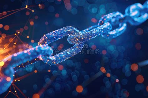 Digital Chain Link Abstract Blockchain Background Chain Of Network Connections Generative Ai