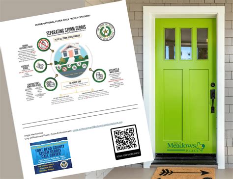 Debris Management Informational Flyer City Of Meadows Place