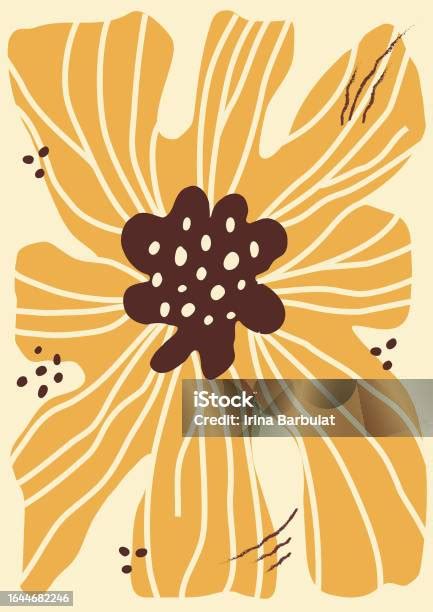 화려하고 밝은 여름 복고풍 실루엣 나뭇잎 꽃 질감이 있는 그림이 있는 추상적인 패턴 현대적인 스타일에 꽃이 있는 트렌디한 프린트 인쇄 배경 배너 엽서용 A4 크기 포스터