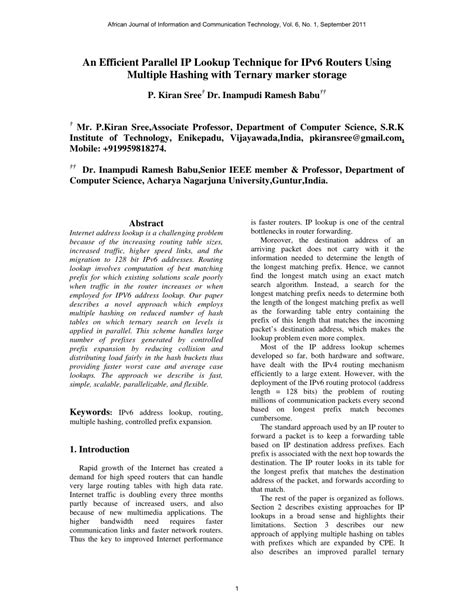 pdf an efficient parallel ip lookup technique for ipv6 routers using