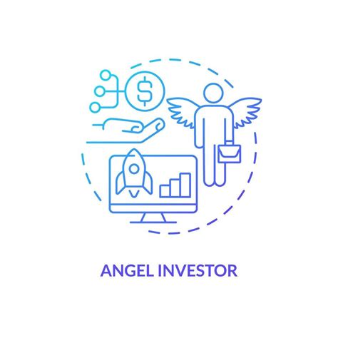 Angel Investor Blue Gradient Concept Icon Engaging Sponsors Tech Startup Financing Option