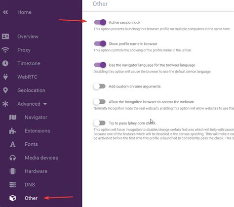 prevent double opened sessions by private active session lock incogniton