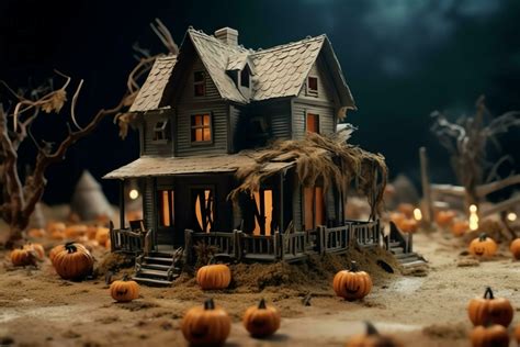 Haunted House On Halloween Celebration Concept Spooky House Halloween Background With Deserted