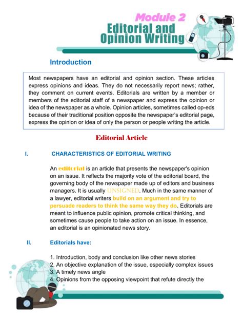 Opinion And Editorial
