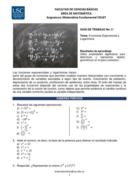 12 Guía No 12 Función Exponencial Y Logaritmica 220831 163951 Pdf