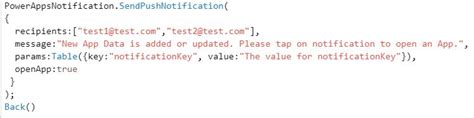 PowerApps Send Push Notification