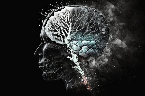 Premium Photo Double Exposure Abstract Human Brain On Black Background
