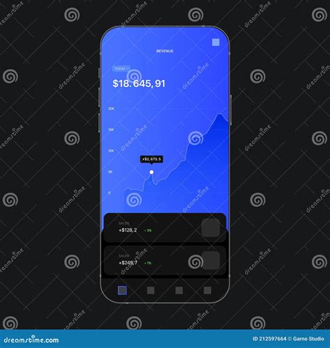 Money Statistic Graph Ui Screen Concept Statistic Growing Chart Analytics App Stock Vector