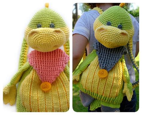 Crochet Pattern Backpack Dino Weave Crochet