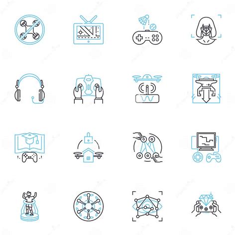 Cloud Computing Linear Icons Set Scalability Virtualization Flexibility Integration