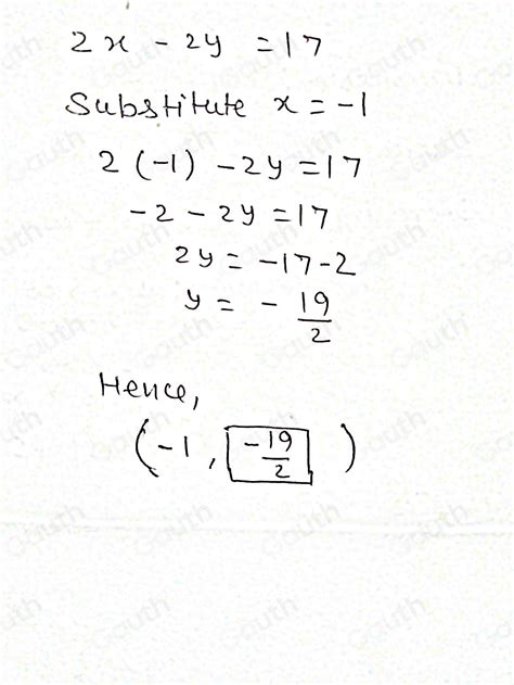 solved consider the following equation 2x 2y 17 step 1 of 2