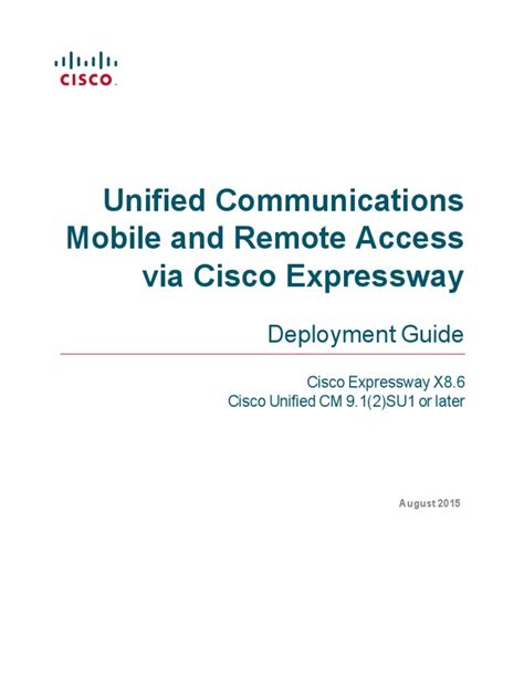 Mobile Remote Access Via Expressway Deployment Guide X8 6 Pdf