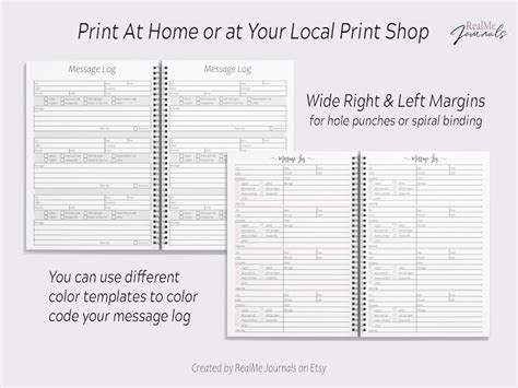 daily call log phone message log template printable missed call log