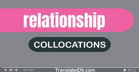 Collocations With Relationship In English