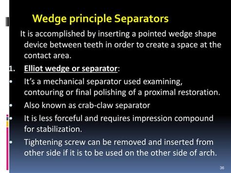 matrices retainers wedges and separators ppt dental health