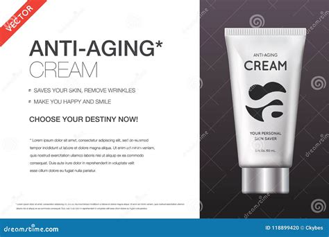 Anti Aging Hand Cream Contained In Cosmetic Tube 3d Illustration For