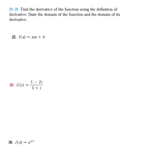 Solved You Need To Use Definition Of A Derivative For These Chegg Com