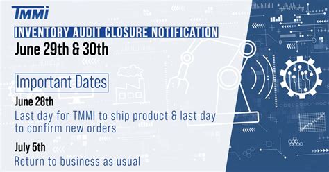 Tmmi Llc On Linkedin Tmmi Will Be Closed On June 29th And 30th For An Inventory Audit…