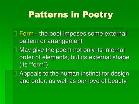 Ppt Exploring Patterns In Poetry Form And Structure Analysis