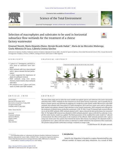 Pdf Selection Of Macrophytes And Substrates To Be Used In Horizontal Subsurface Flow Wetlands