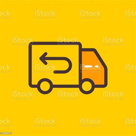 편집 가능한 획으로 항목 색상 플랫 라인 아이콘 디자인을 반환합니다 웹 페이지 모바일 앱 Ui Ux 및 Gui 디자인에 적합합니다 배달 자동차에 대한 스톡 벡터 아트 및