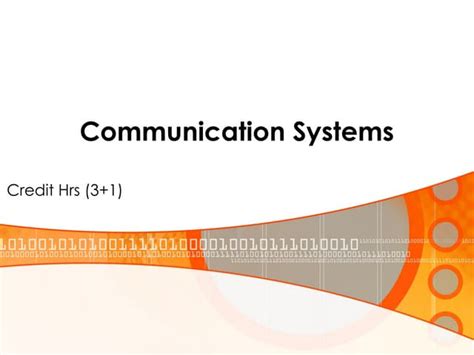 communication system lecture 1 slides ppt