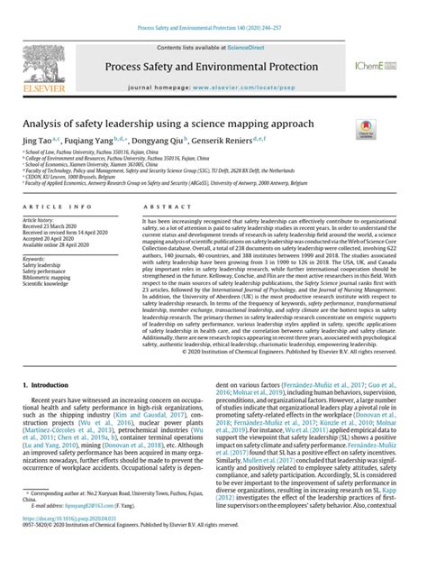 01 Analysis Of Safety Leadership Using Science Mapping Approach 2020