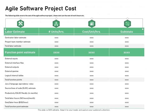 Agile Software Project Cost Estimate Ppt Powerpoint Presentation Visual Aids Pictures