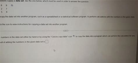 solved estions supply a data set like the one below which