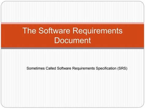 Requirement Specification Srs Ppt