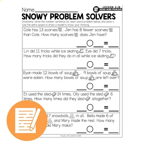 Lucky To Learn Math 1st Grade Lesson 318 Mixed Word Problems Within 20 Independent