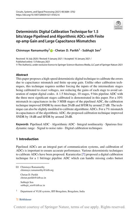 Deterministic Digital Calibration Technique For 15 Bitsstage
