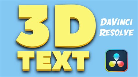 add 3d text in davinci resolve tutorial youtube