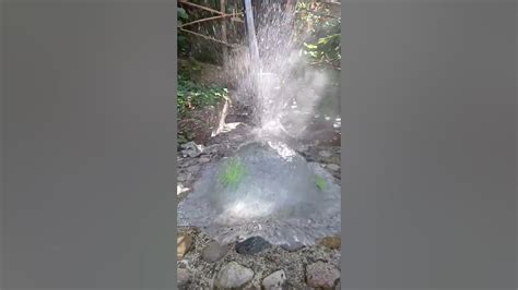 Balloon Versus Brush Cutter In Slow Motion ბენზოცელი მოტოცელი სათიბი ბალახის სათიბელა Youtube